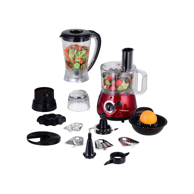 Robot de bucatarie MYRIA HE-686, rasnita, blender 1.8l, 500W, rosu - Myria